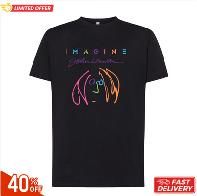 John Lennon Imagine T-Shirt Vintage Style Retro Graphic Tee Beatles ...