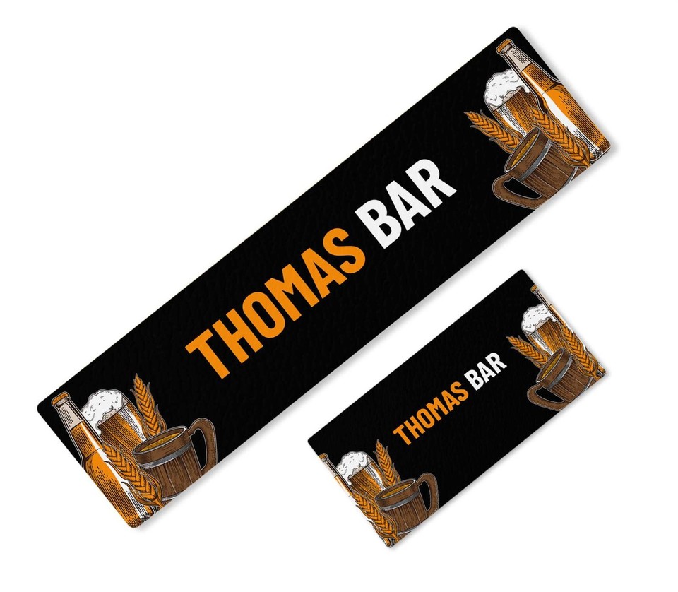 Personalised Bar Runner with Custom Text – Ideal for Home Bar, Pub or ...