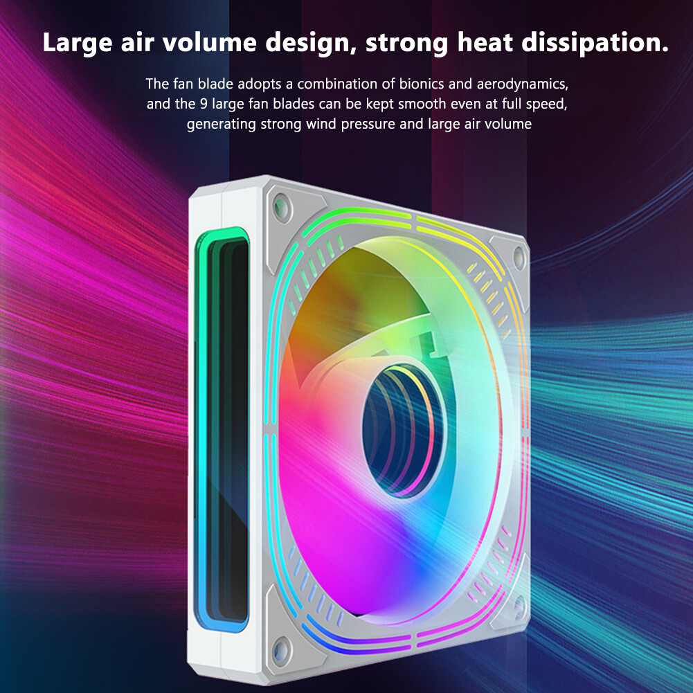 120mm CPU Cooler 5V 3Pin ARGB Sync Cooler Fan 12V 4 Pin PWM (White ...