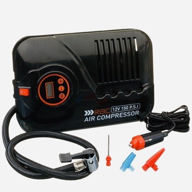 RAC 12v Car Compact Lightweight 150psi Digital Air Compressor Inc 3p ...