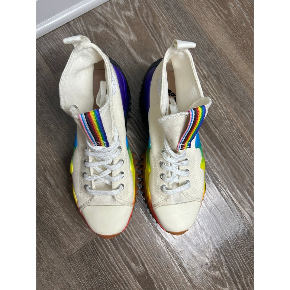 Converse run star motion platform rainbow high pride shoes womens size ...