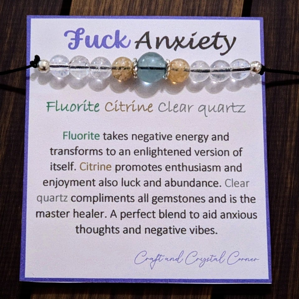 Sweary Anxiety Symptoms Relief Gemstone Wish Bracelet | eBay UK