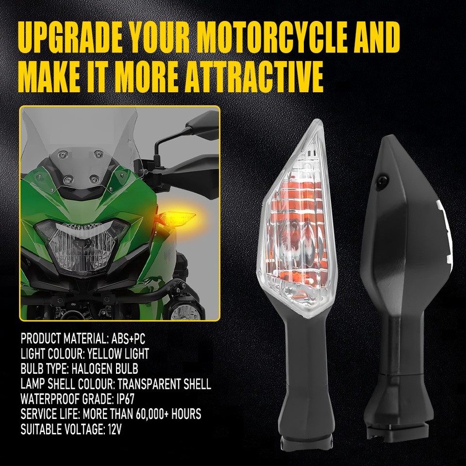 4PCS F&R Turn Light Fit Signal KAWASAKI KLZ KLR KLE Fit VERSYS-X ZRX ER ...