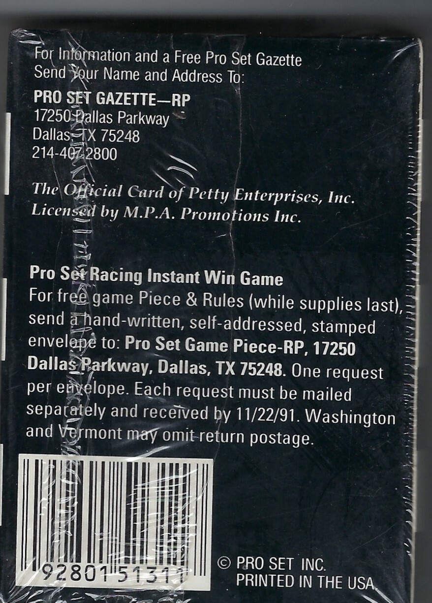 1991 Pro Set Richard Petty Family Racing Collection 50 card Factory ...