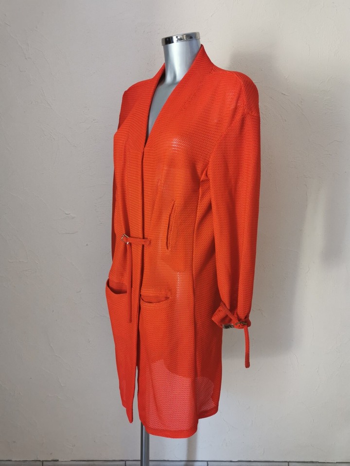 Veronique Leroy - Long Vest - Orange - Size 38 EU | eBay