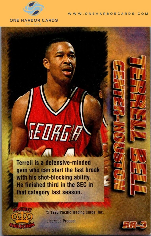 1996 Pacific Power Georgia Bulldogs Basketball Card #RR-3 Terrell Bell ...