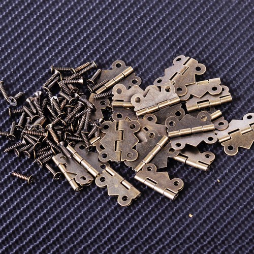 20 Antique Brass Jewelry Box Hinge Butterfly Small Hinge 20x17mm with ...