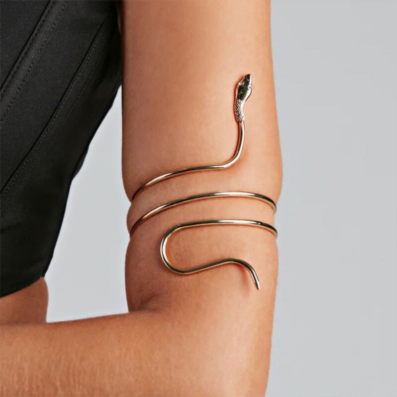 Metallic Snake Arm Cuff for Women and Girls Upper Arm Bracelet | eBay
