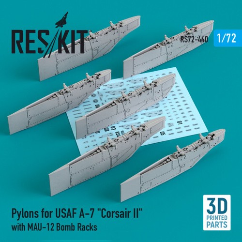 Reskit RS72-0440 Pylons for USAF A-7 "Corsair II" with MAU-12 Bomb ...