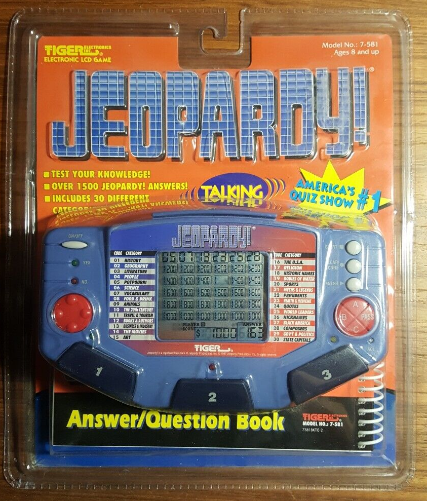 Tiger Electronics Jeopardy Handheld Talking Trivia LCD Game #7-581 ...