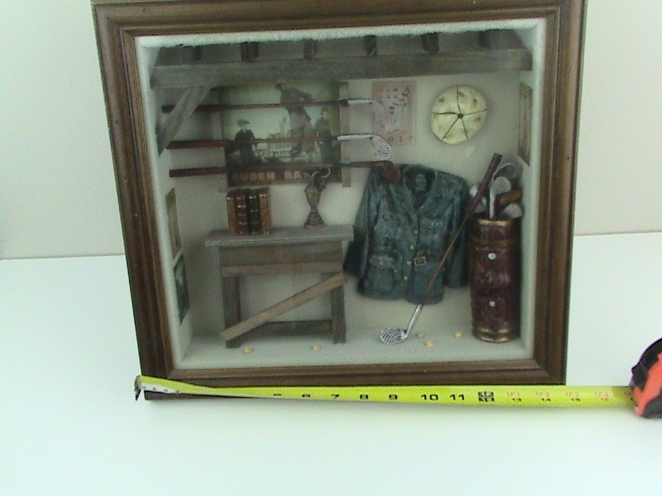 Golf 3D Shadow Box Wall Hanging Art Home Decor Wood Frame 15"W x 3"H ...