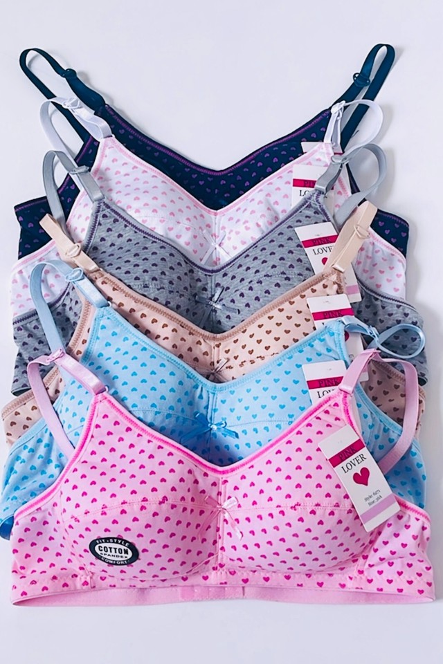 3/6 Teenager Bras Wire Free Teen Girl Junior SOFT CUP Training Bra ...