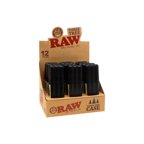 RAW 3 PRE-ROLLS THREE TREE CASE STORAGE 12 PCS DISPLAY (FREE SHIPPING ...