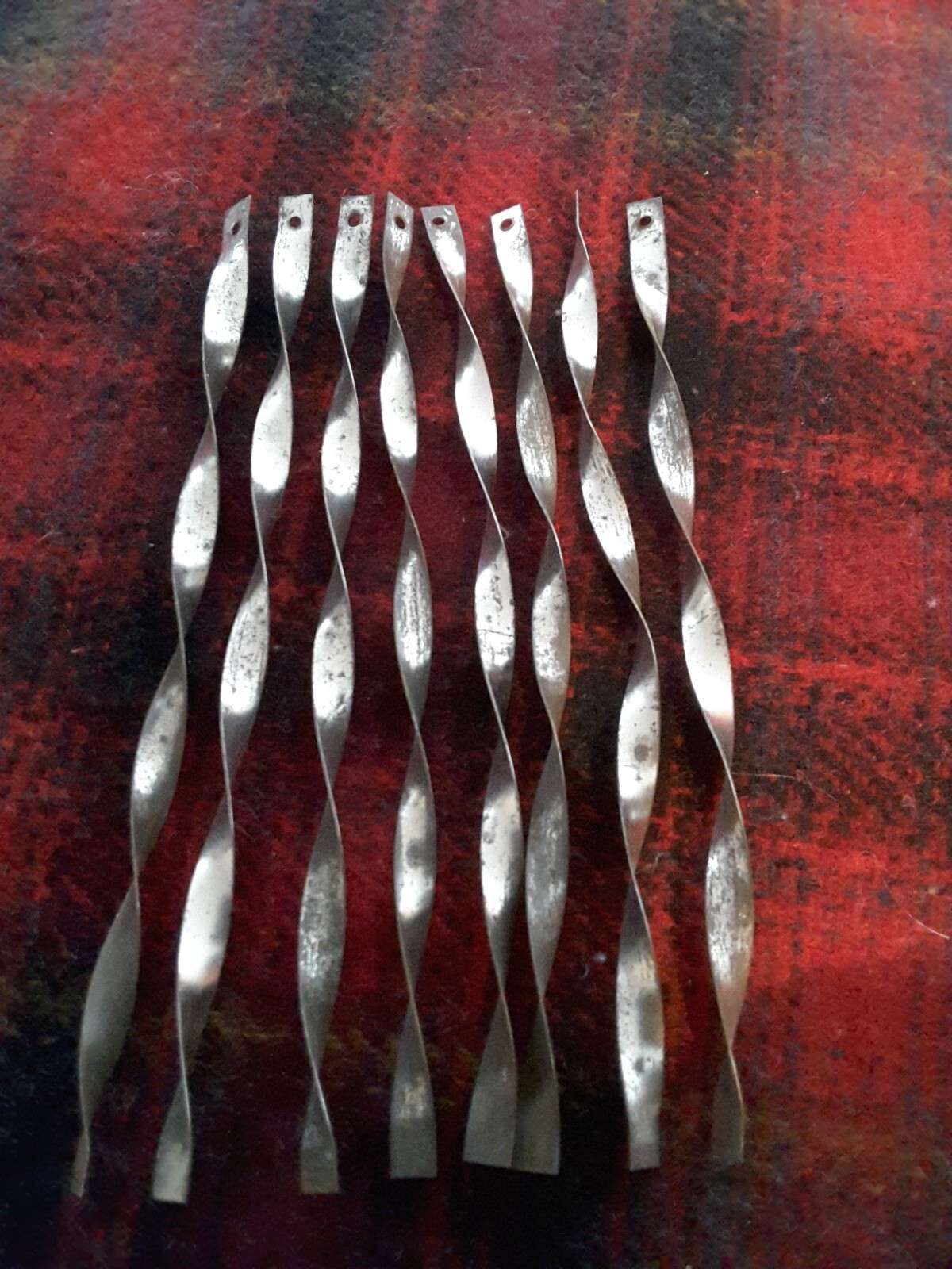 Vintage Twisted 8 Silvertone Metal Icicle Christmas Ornaments 6" long ...