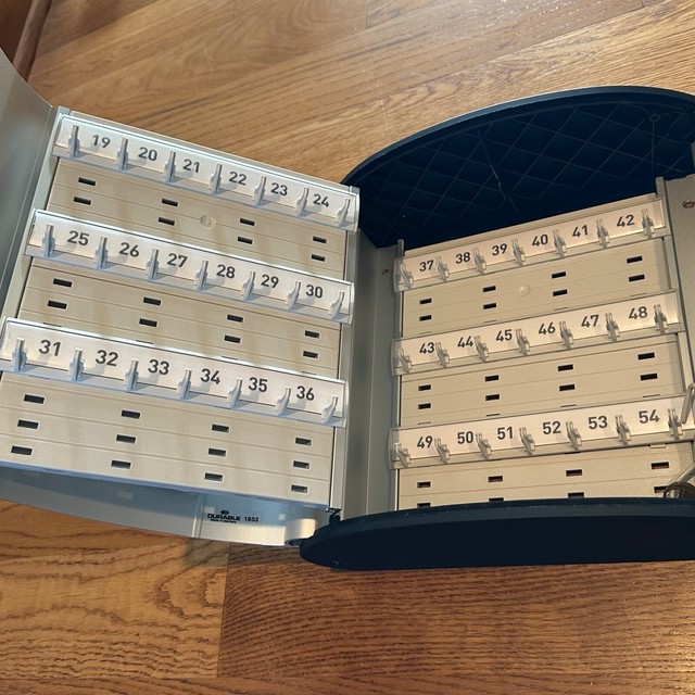 Durable 54 Key Tag Box Locking Brushed Aluminum Cabinet 1953 Security ...