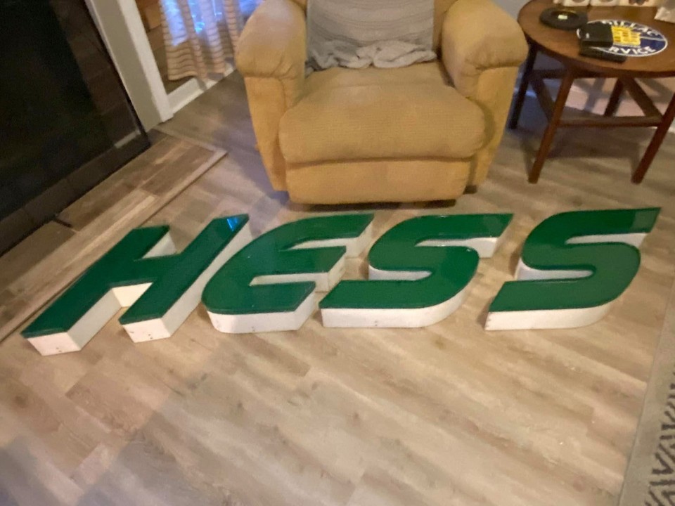 Lighted Gas Station Amerada Hess Corporation Sign | eBay