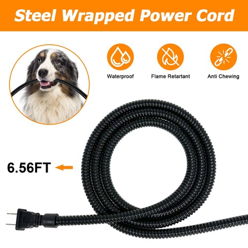 Heated Water Bowl for Dog Cat Outdoor Pet with Anti Chew Cord Large ...