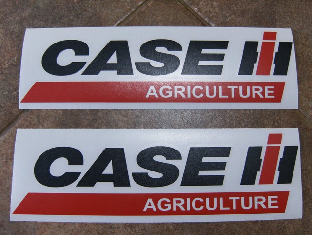 Pair CASE IH AGRICULTURE Tractor vinyl decals 11" x 3" Each Red & black ...