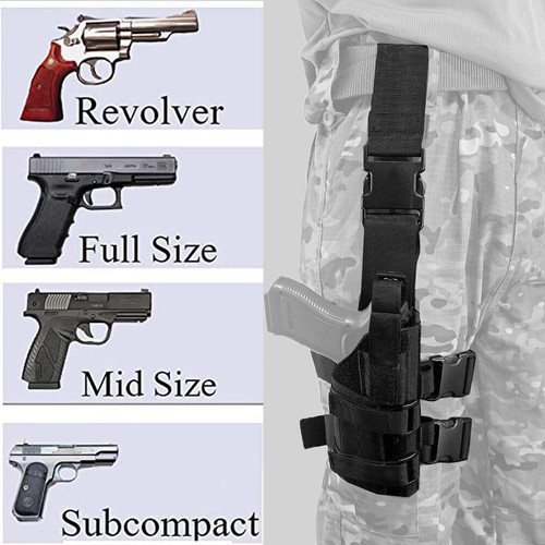 Tactical Adjustable Pistol/Gun Drop Leg Thigh Holster Magazine Pouch ...