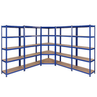 5 Bay Corner Racking/Shelving 5 Tier Heavy Duty Garage Storage Racks ...