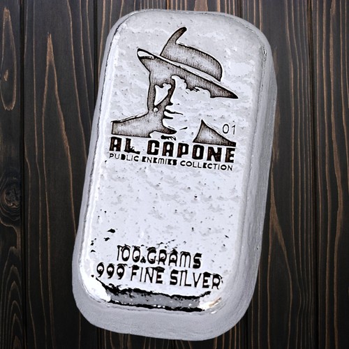 Pit Bullion - Al Capone - 100 Gram - .999 Hand Poured Silver Bar | eBay