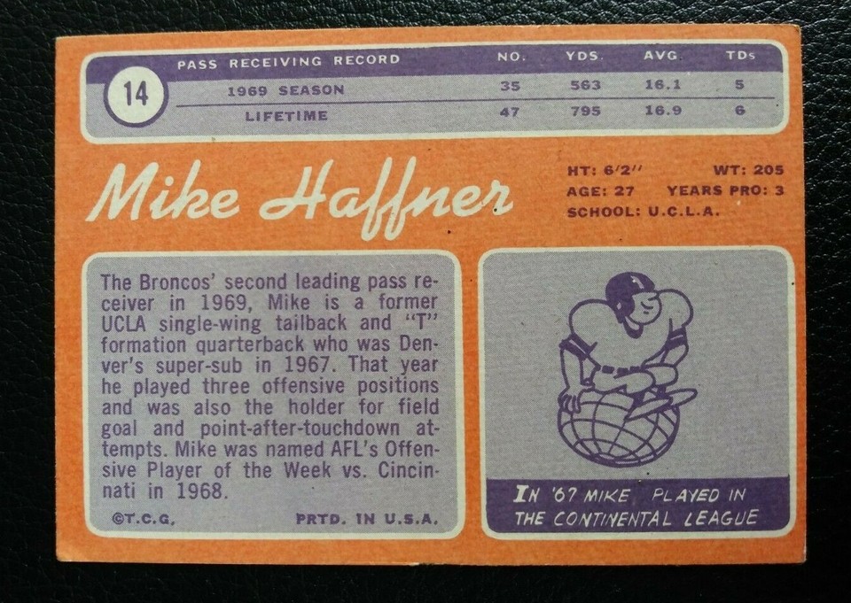 1970 TOPPS #14 Mike Haffner Denver Broncos | eBay