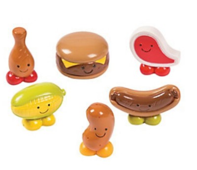 MINI FAKE FOOD SMILING GRILL BBQ FOOD WITH FACES 1" PVC CHARACTERS DEAL ...