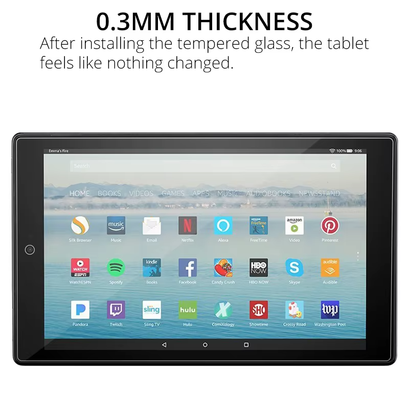 4x Tempered Glass Screen Protector For Amazon Fire HD 10 Tablet 10.1 ...