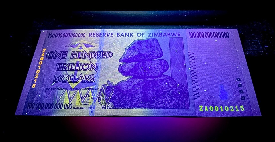 Zimbabwe - 100 Trillion Dollars - ZA Prefix - 2008 Replacement - Pick ...