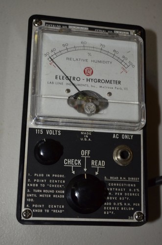 Lab Line Instruments 2200 Electro Hygrometer Relative Humidity Soil ...
