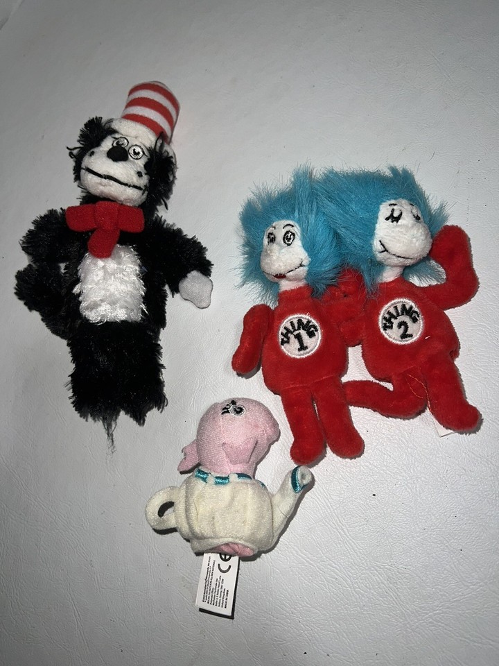 MANHATTAN TOY Dr. SEUSS FINGER PUPPET BOXED SET CAT IN THE HAT FISH ...