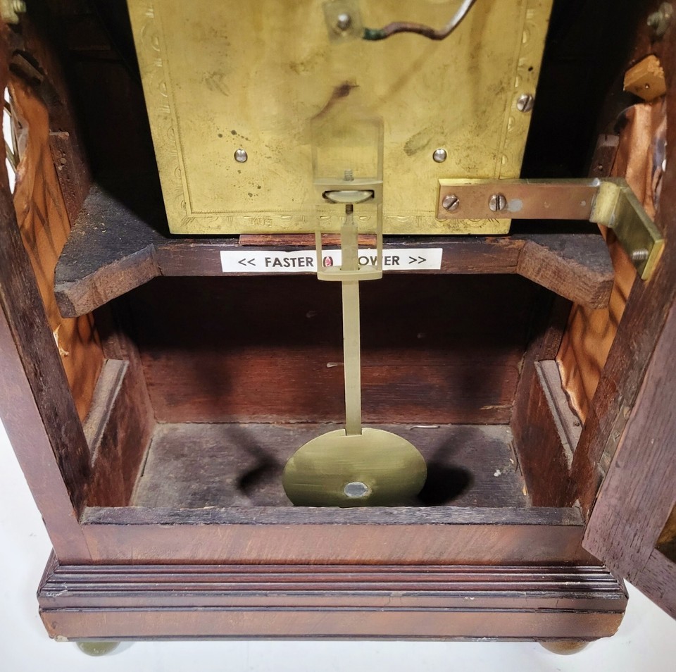 Antique 19th C ENGLISH Inlaid Wood & Bronze ELLICOTT Dome Mantle ...