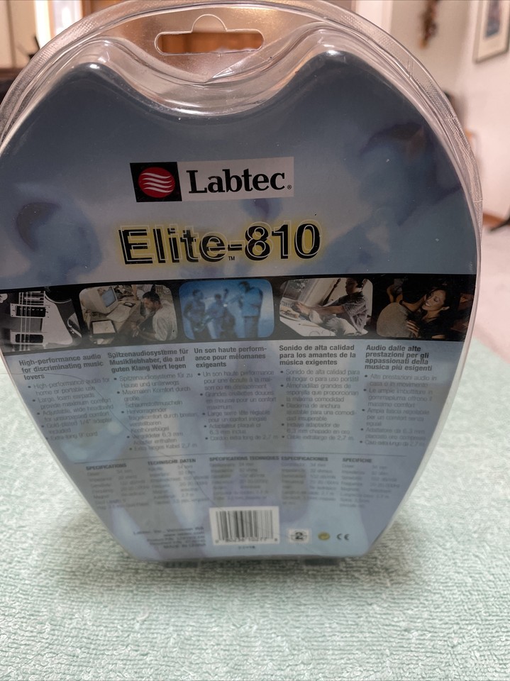 Labtec Elite 810 High Performance Black Headphones New Free Shipping | eBay