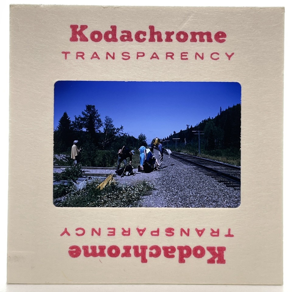 Vintage 60s 35mm Slide People In The Country Wait On The Tracks For ...