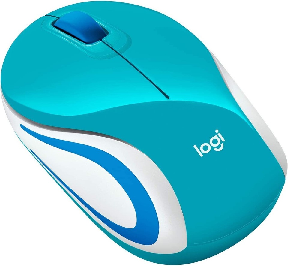 Logitech Wireless Mini Mouse M187 Ultra Portable,1000 DPI Bright Teal ...