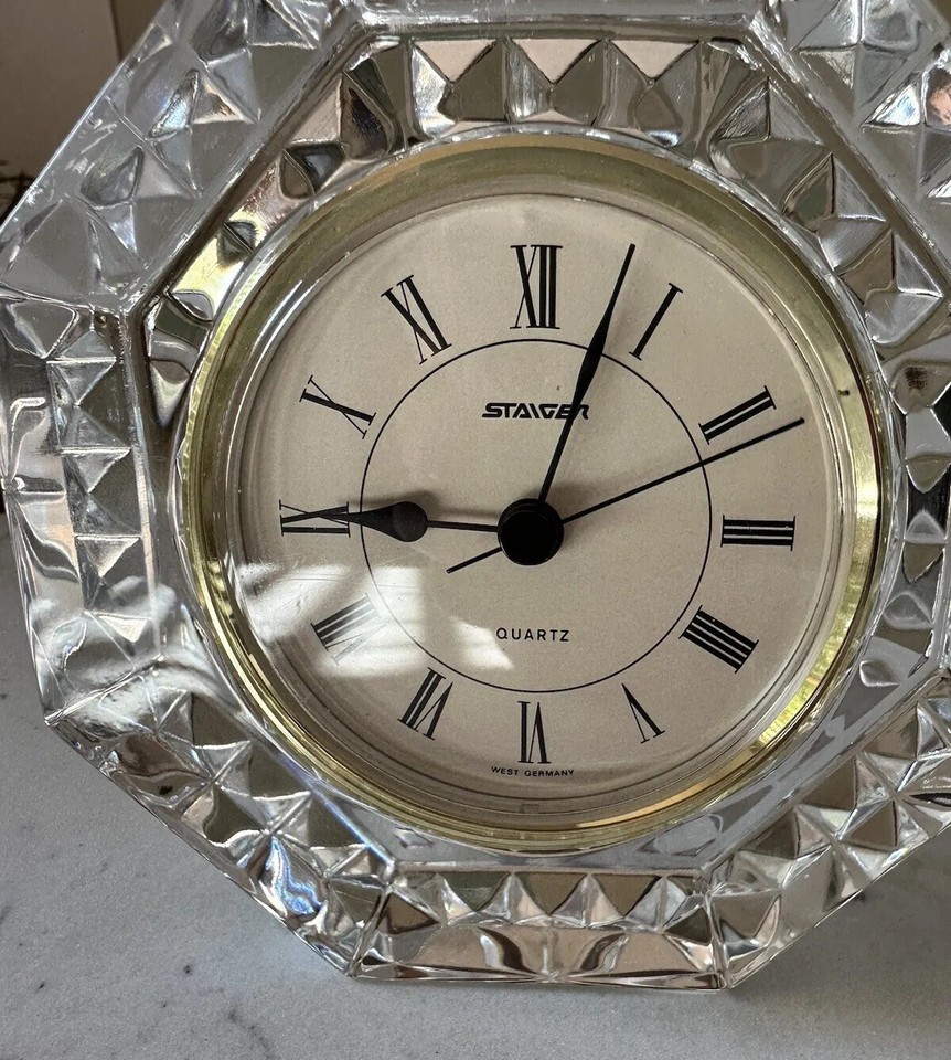 Vintage Staiger Quartz Clock West Germany Movement - Crystal Lead Made ...