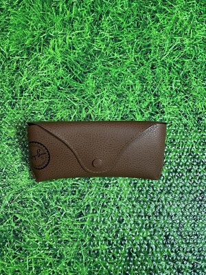 Ray-Ban SUNGLASS CASE Brown Leather I Semi-Hard I Snap Closure | eBay