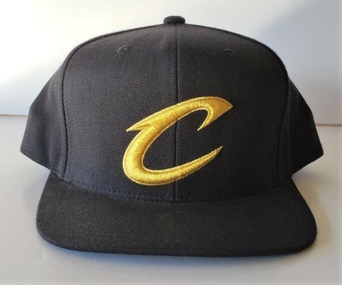 Mitchell Ness Cleveland Cavaliers Cavs Snapback Cap Black Gold Slightly ...