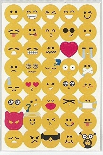 Emoticon Smiley Face Stickers - 160pc Scrapbooking Planner | eBay Australia