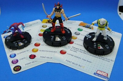 Marvel HEROCLIX LOT 0F 3, EEL, RED SHIFT, MAN-WOLF W/Cards! 2011/2012 ...