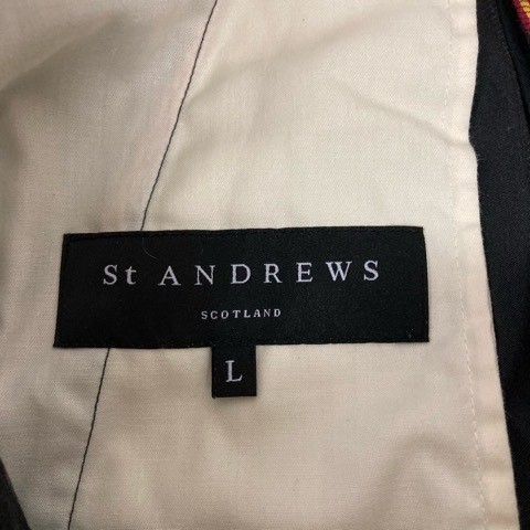 St Andrews Women's Striped Cotton Blend Pants Black Red Yellow Size L ...