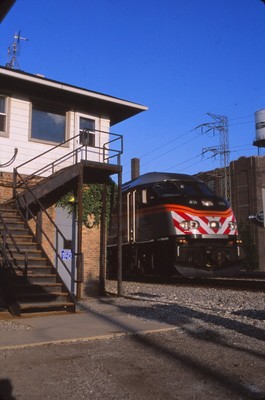 Original Fuji Railroad Slide Metra MP36 passing by Metra's Main Commut ...