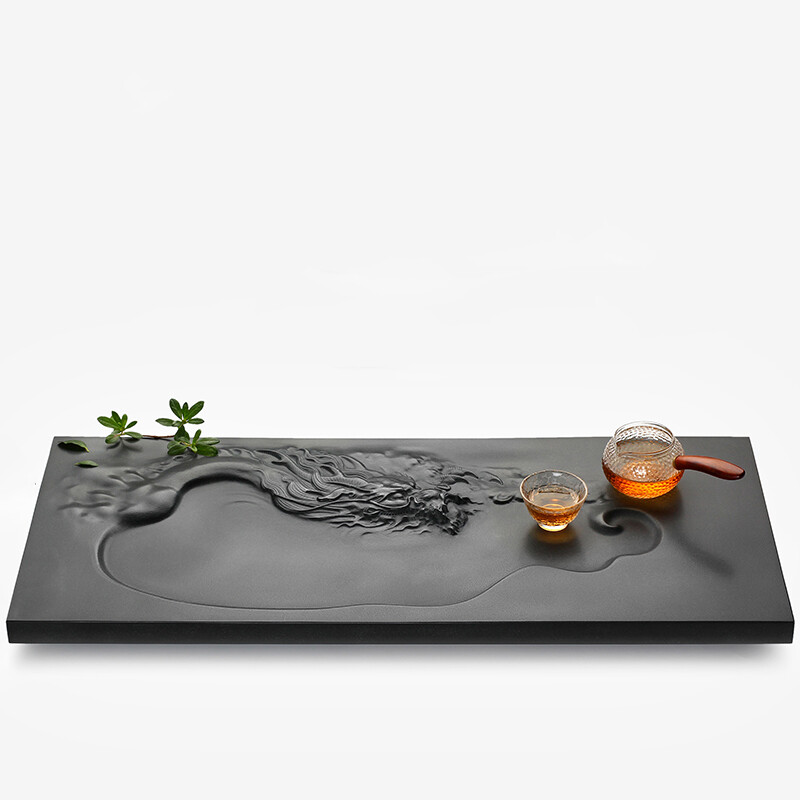 heavy stone tea tray hand carved dragon relief vivid weighted tea table ...