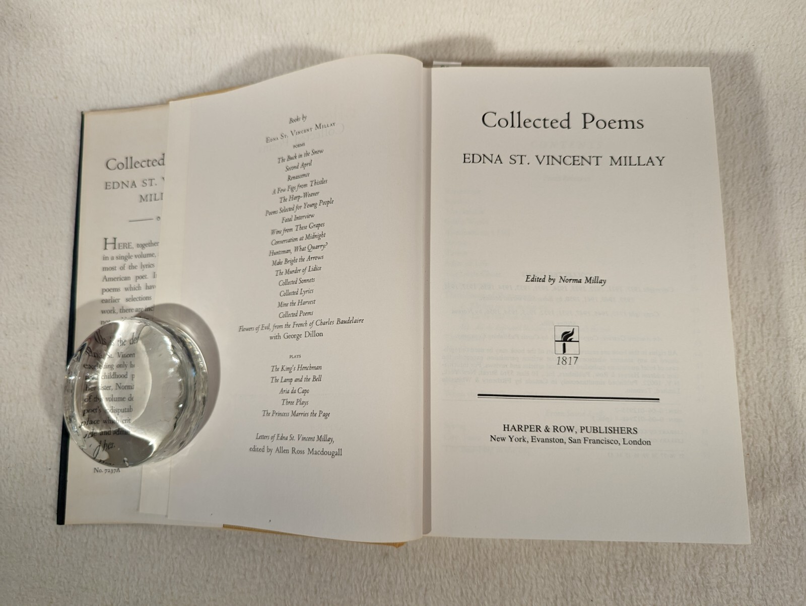 Edna St. Vincent Millay Collected Poems Vintage 1956 HCDJ Edited by ...