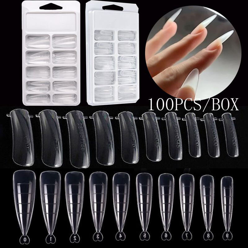 Forms Dual Mould Nail Extension Tips Box 100 Acrylic Builder | eBay