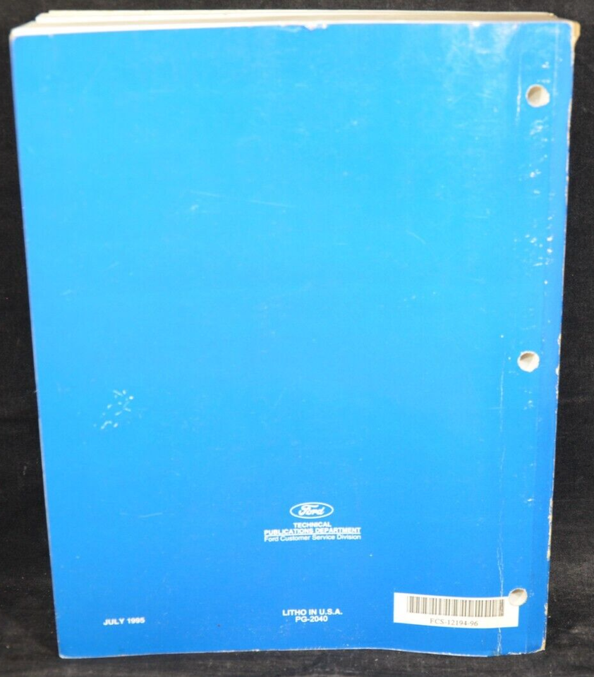 1996 Contour/Mystique OEM Workshop Manual PG 2040 Very Good Condition ...