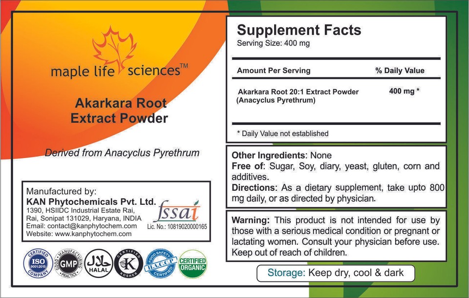 Akarkara Root 20:1 Extract Powder Anacyclus Pyrethrum aphrodisiac ...