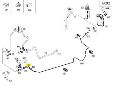 NEW MERCEDES-BENZ HOSE FROM PURGE VALVE TO PURGLE LINE PIPE A1704761526 ...
