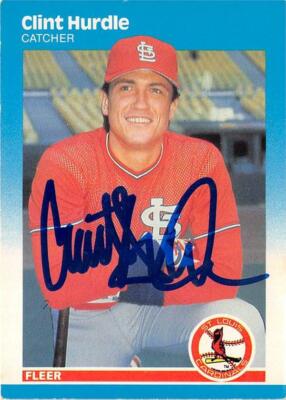 Clint Hurdle autographed baseball card (St Louis Cardinals) 1987 Fleer ...