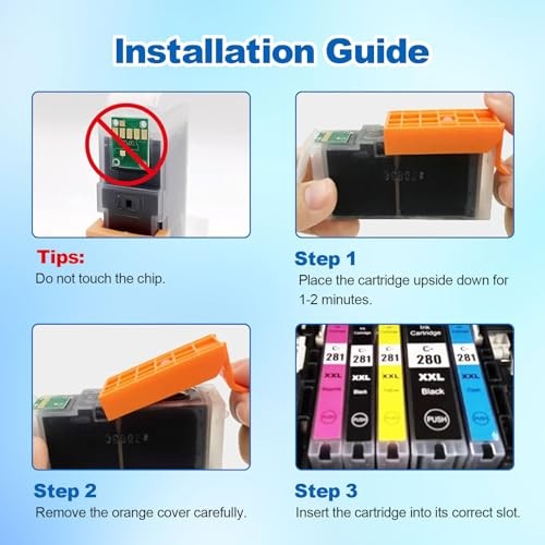 2PK 281XXL Magenta Ink Cartridge for Canon TR7520 TR8520 TS6320 TS8120 ...
